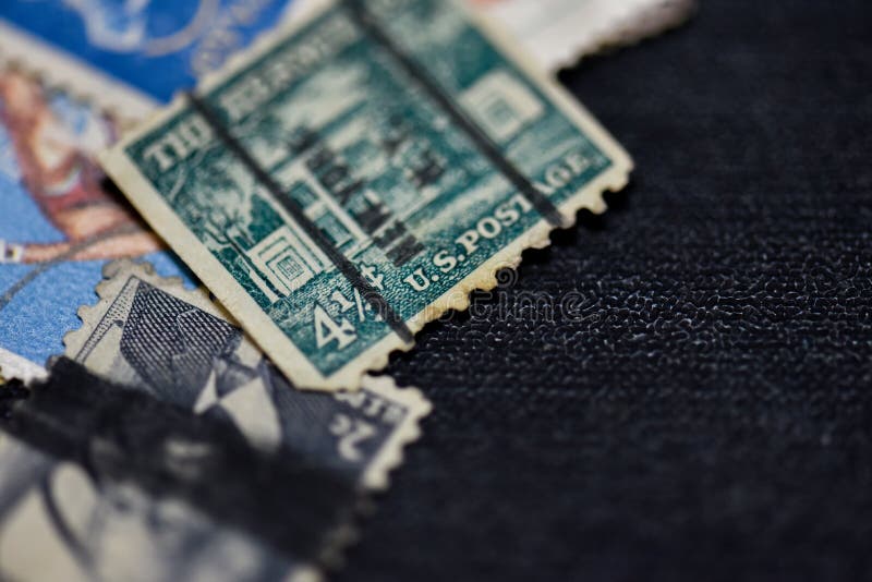 Old Postage Stamp on the Table Editorial Photo - Illustration of post ...