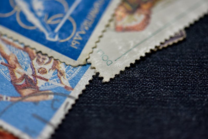 Old Postage Stamp on the Table Editorial Stock Image - Image of mail ...