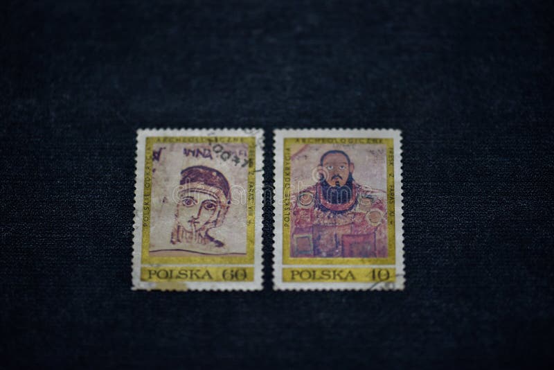 Old Postage Stamp on the Table Editorial Stock Photo - Image of collage ...