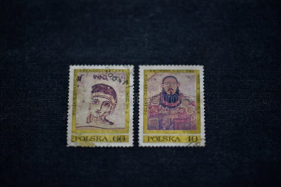 Old Postage Stamp on the Table Editorial Stock Photo - Image of collage ...