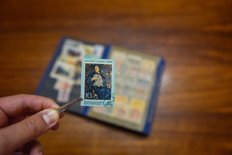 Old Postage Stamp on the Table Editorial Photography - Image of antique ...