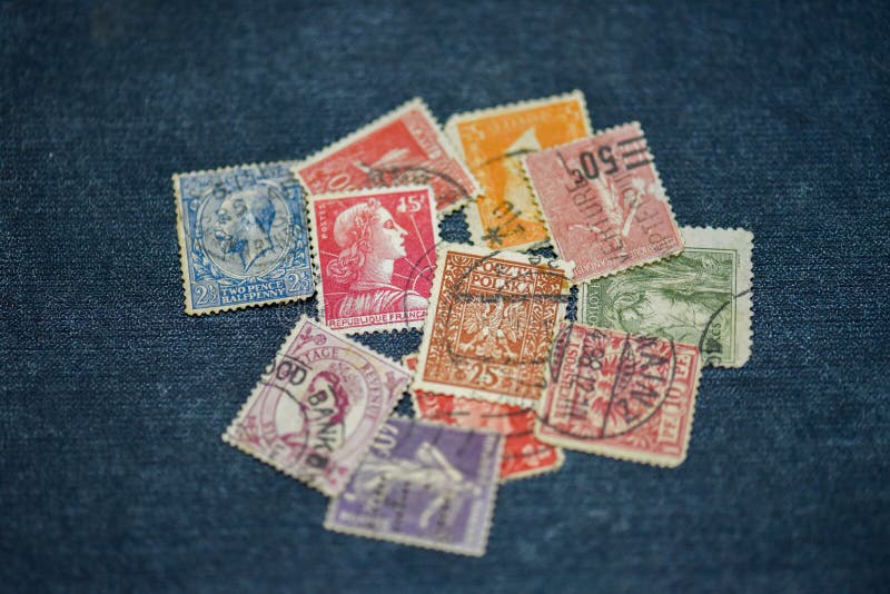 Old Postage Stamp on the Table Editorial Photo - Image of antique ...