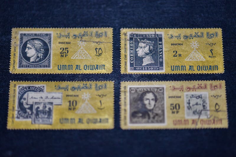 Old Postage Stamp on the Table Editorial Photo - Image of color ...