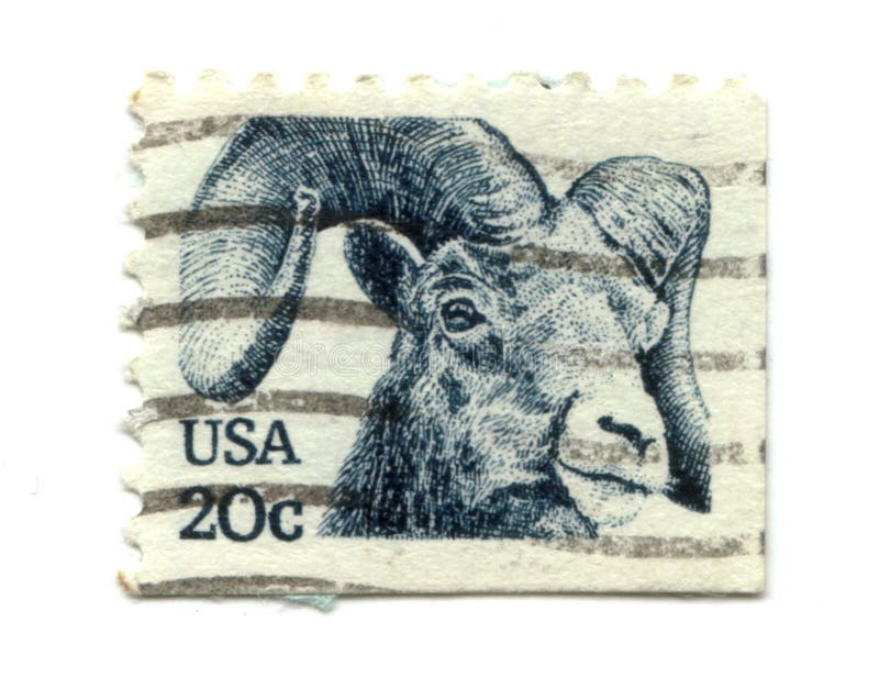 Old Postage Stamp from USA Goat Editorial Photo - Image of postmark ...