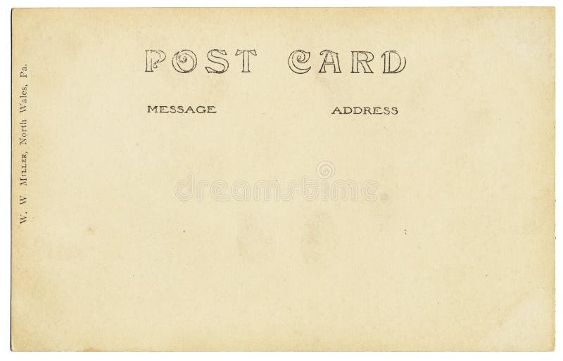 Vintage Postcard Back stock photo. Image of card, correspondence - 3114000