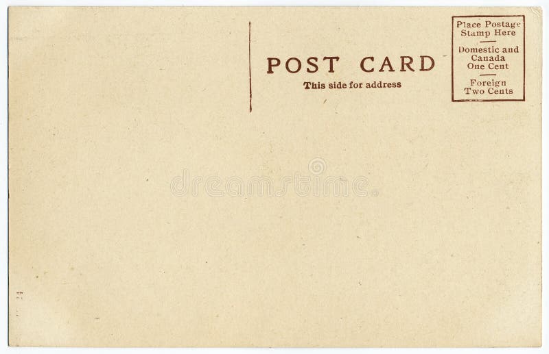 Old Postcard Backside stock photo. Image of document, greeting - 3172530