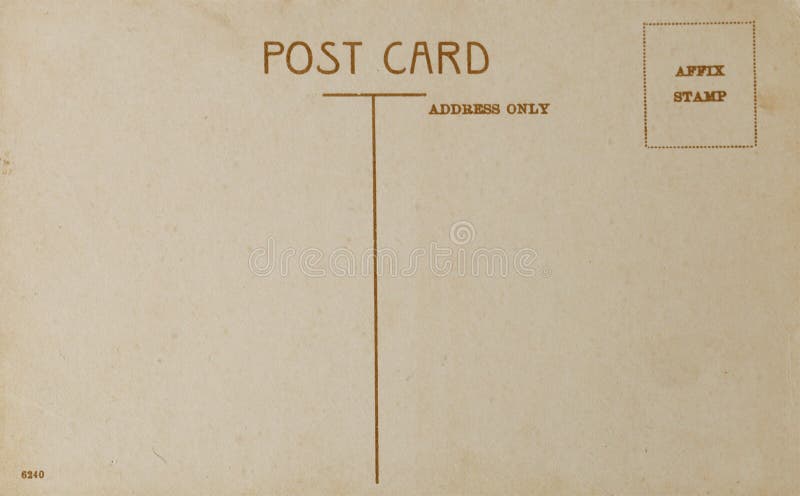 Old Postcard, Backside of Vintage Style Post Card Stock Photo - Image ...