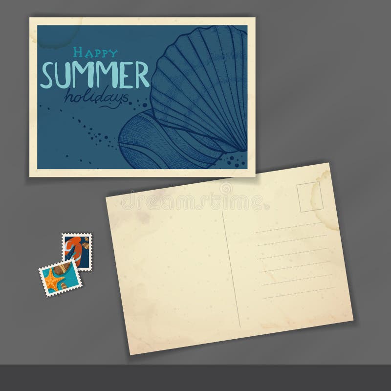 Old Postcard Design, Template Stock Vector - Illustration of pattern ...