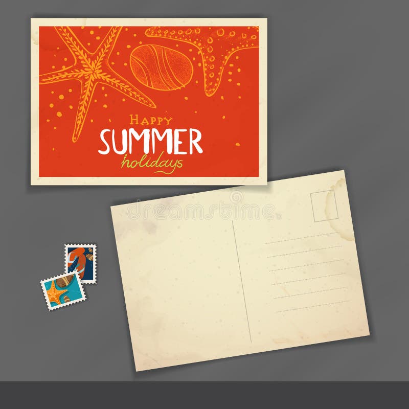 Old Postcard Design, Template Stock Vector - Illustration of exotic ...