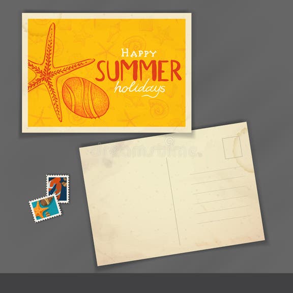 Old Postcard Design, Template Stock Vector - Illustration of ...