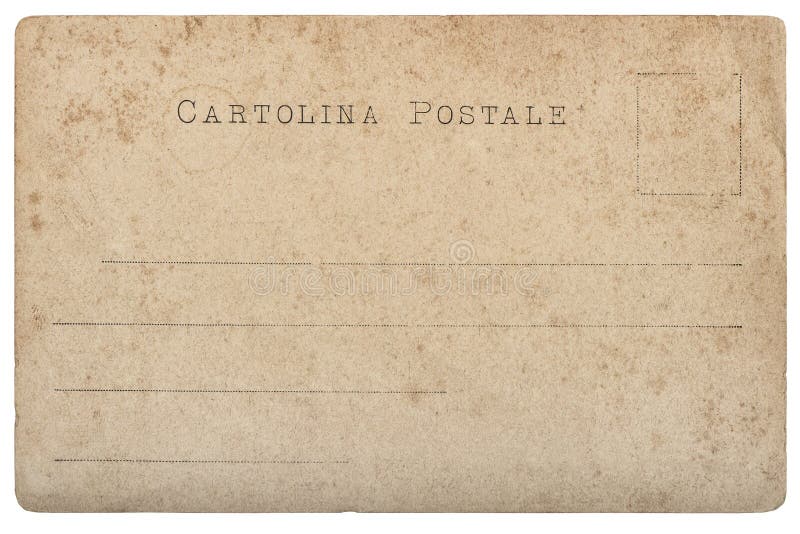Old Postcard Mail Used Paper Texture Isolated Stock Image - Image of ...