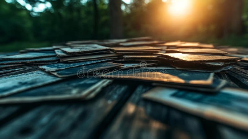 Old Postcards Scattered on a Table with Sunlight Shining through the ...