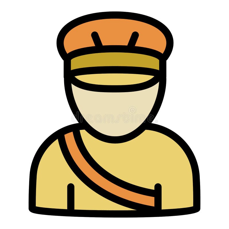 Old Postman Icon, Outline Style Stock Vector - Illustration of post ...
