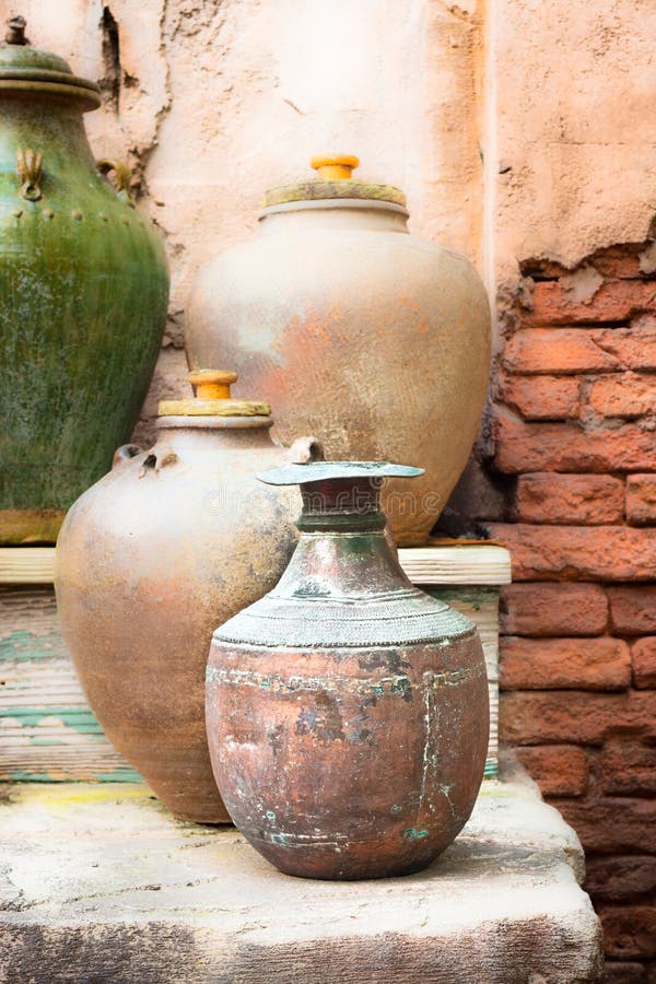 Ancient Clay Pots stock photo. Image of replicas, brick - 4263330