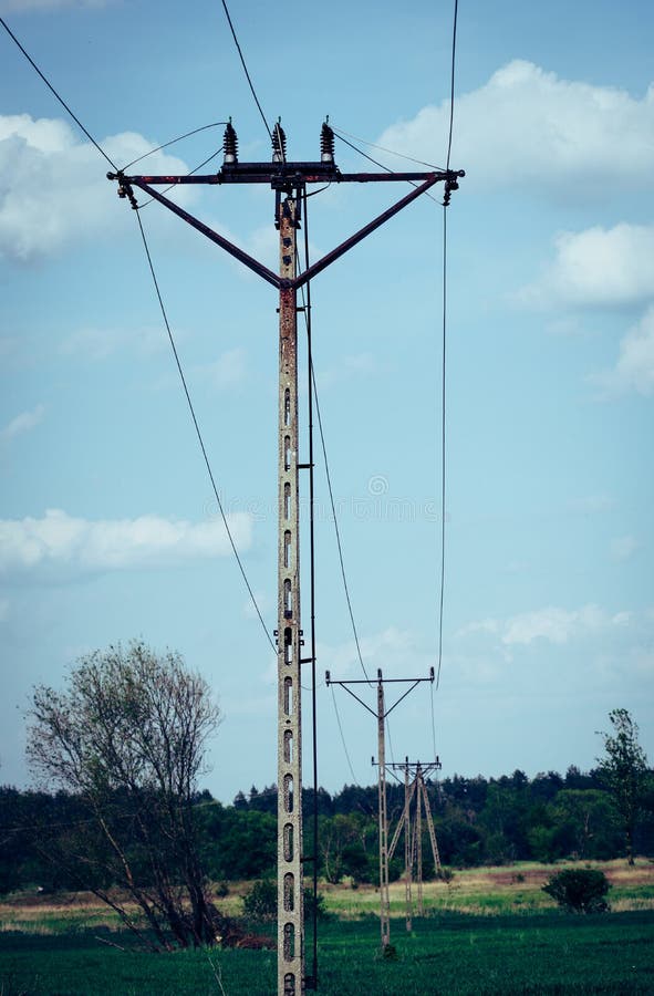 Old power line stock photo. Image of infrastructure - 190372966