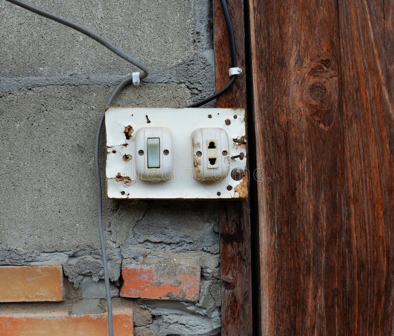 Old Power Outlet stock image. Image of current, switch - 58557803