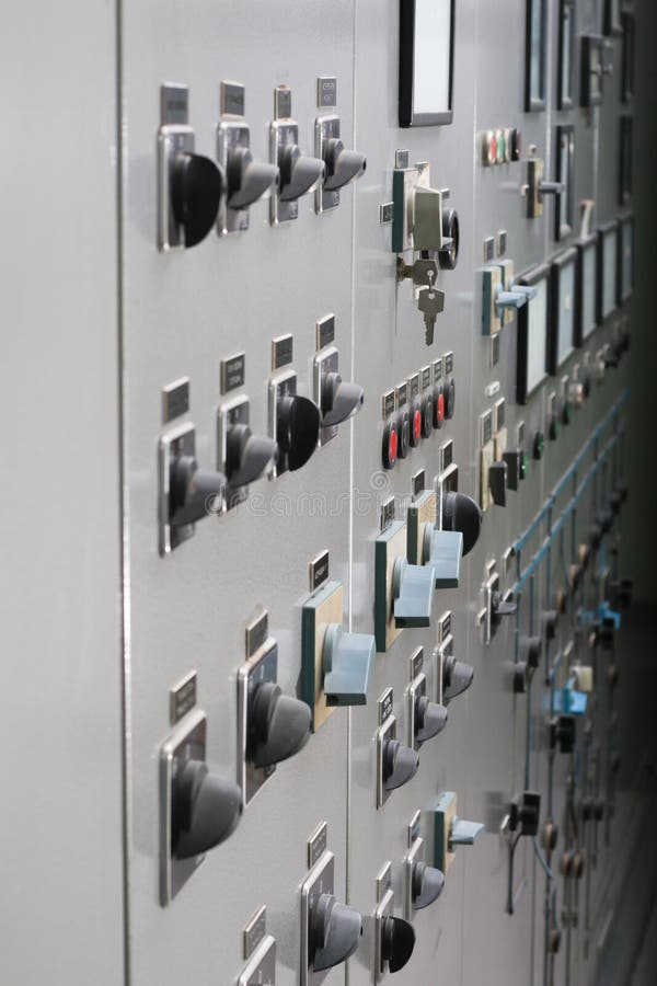 Old Power Plant Control Panel With Switches And Instruments Stock Image ...