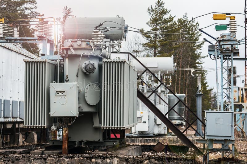 An Old Power Plant with Rusty Wires, Structures Stock Photo - Image of ...