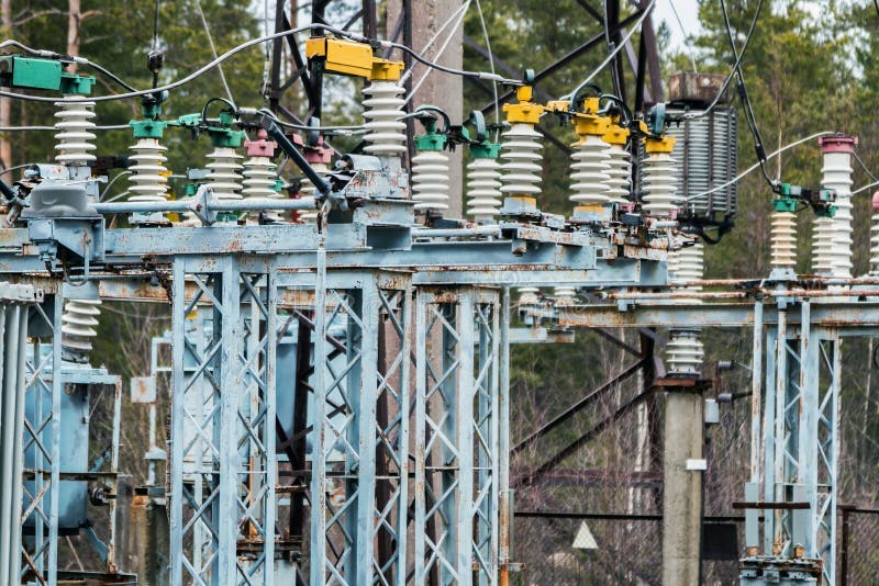 An Old Power Plant with Rusty Wires, Structures Stock Photo - Image of ...