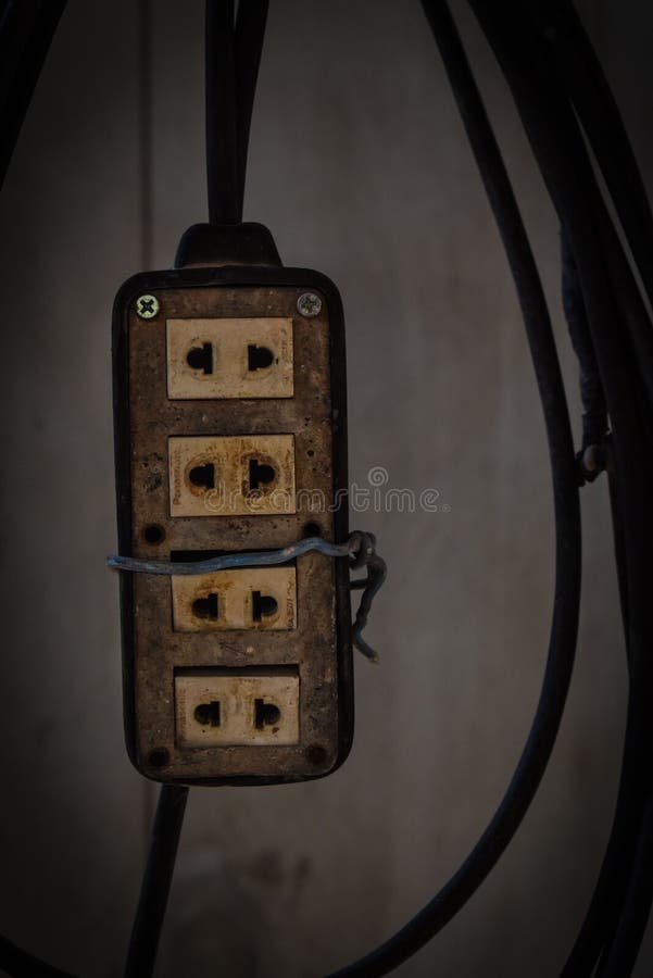 Old Power Plug on Construction Site Stock Photo - Image of decorate ...