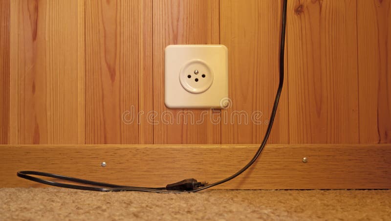 Old Power Socket and Plug on Painted Wall Stock Photo - Image of grunge ...