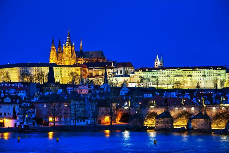 Old Prague Cityscape Overview Stock Photo - Image of castle, river ...