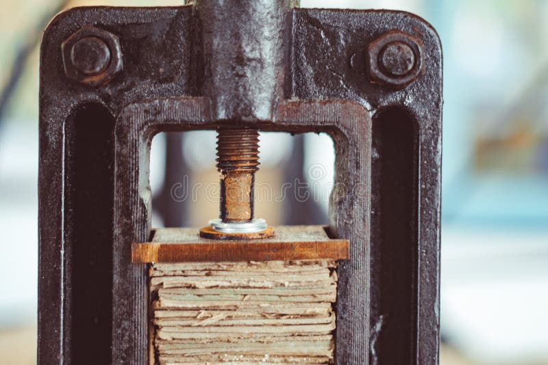 Old press machine stock image. Image of chain, hardware - 138558015