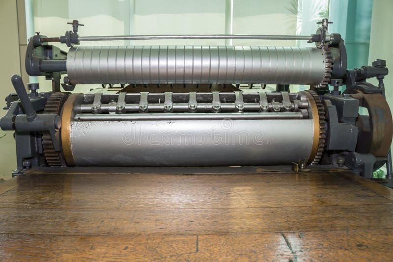 Old press machine stock image. Image of ancient, paper - 32084291