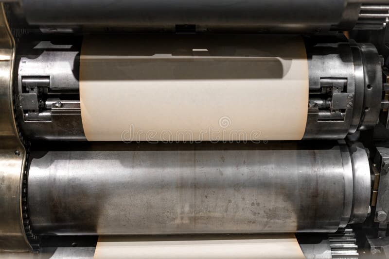 Old Press Printing Machine Closeup Stock Photo - Image of products ...