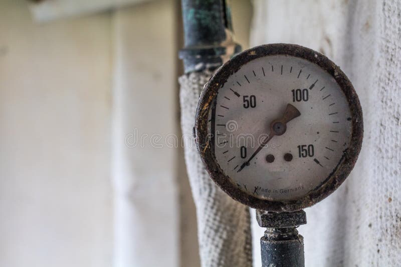 Old Pressure Gauge Manometer Stock Photo - Image of boiler, pressure ...