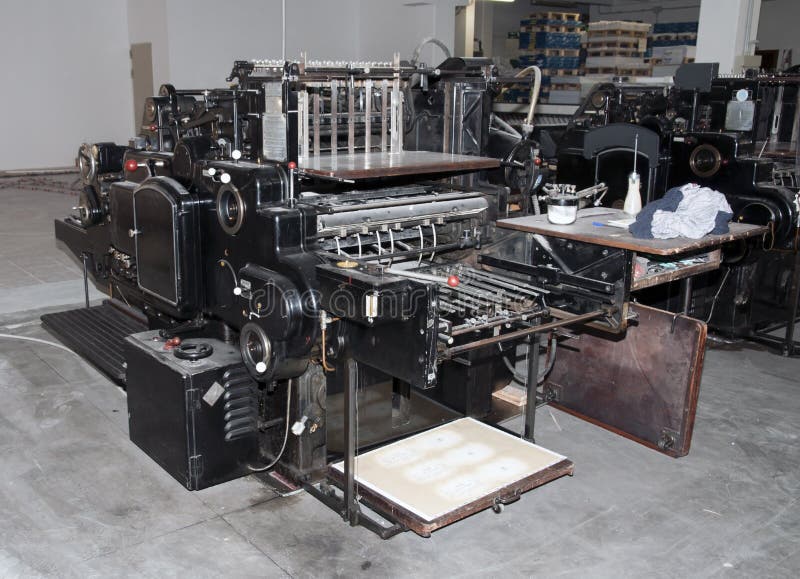 Old Print Finishing Machine Stock Image - Image of paper, assembly ...