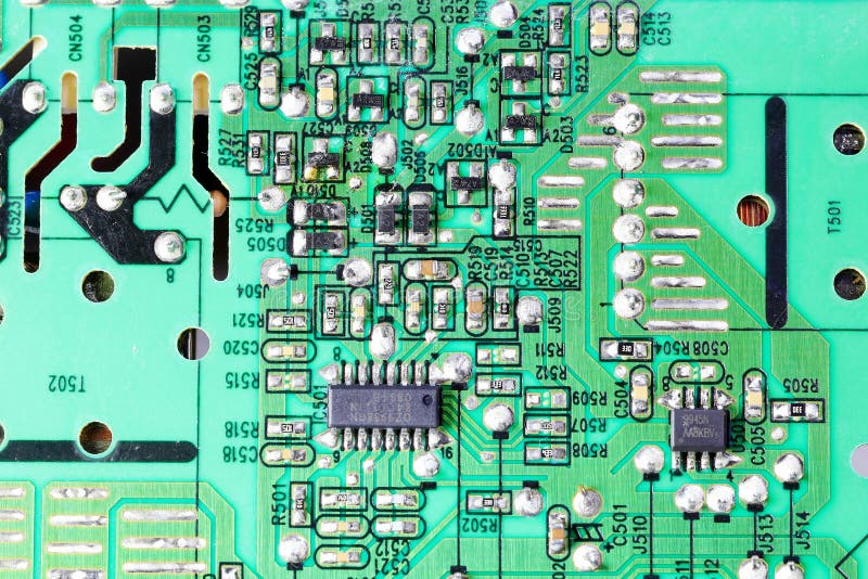 Old Printed Circuit Board with Many Electrical Components Stock Photo ... Old Printed Circuit Board with Many Electrical Components Stock Photo ...