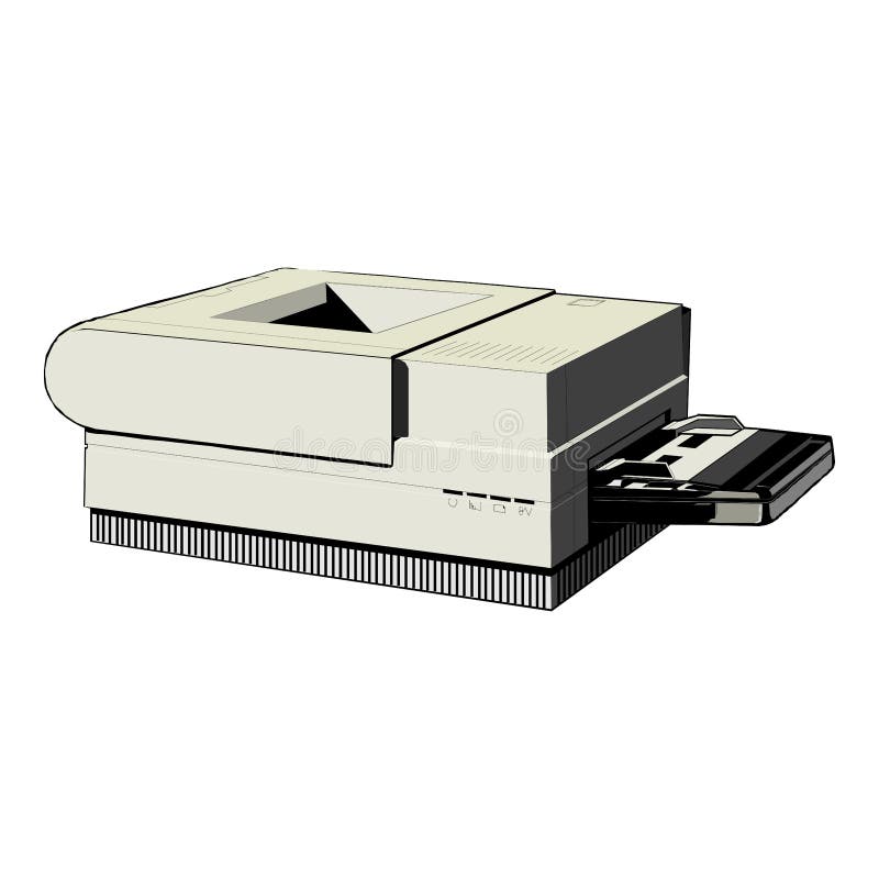 Old printer stock vector. Illustration of electronic - 257952175