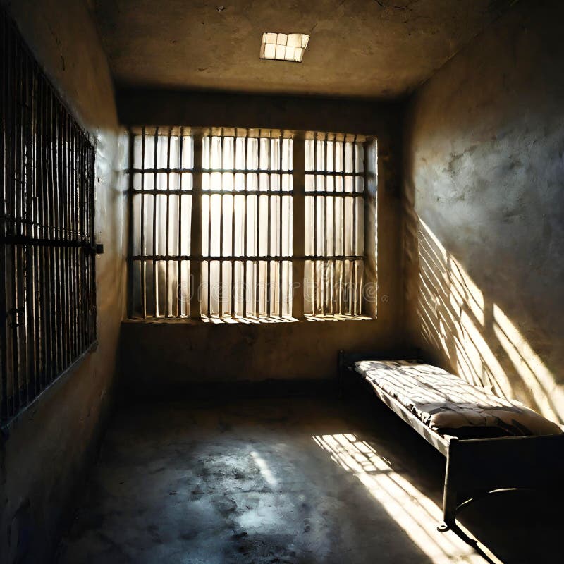 Old Prison Cell with Bars on the Window. Stock Illustration ...