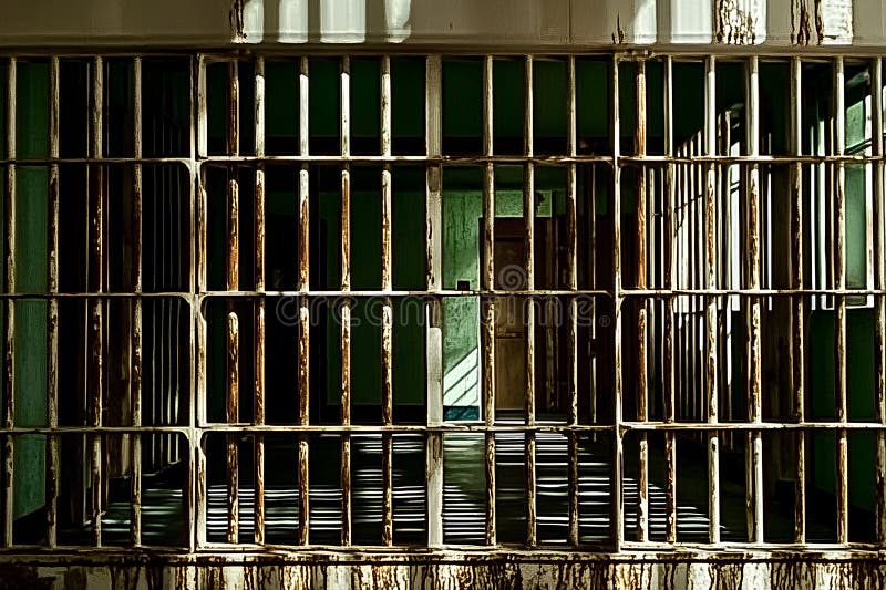 Old Prison Cell with Rusty Bars. Background and Texture for Design ...