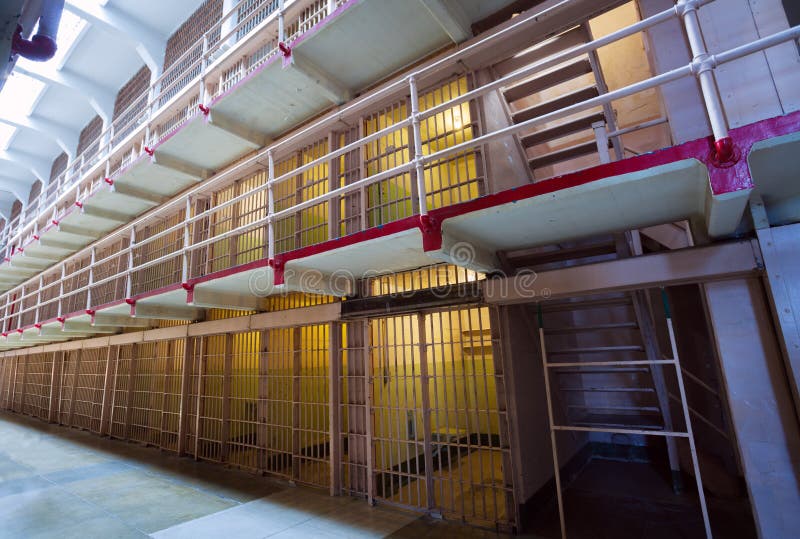 Old Prison With Rows Of Cells And Bars Stock Image - Image of lockup ...