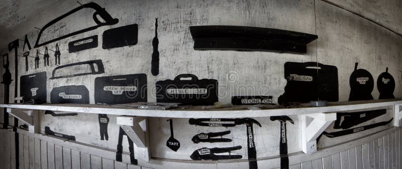 Old Prison Tool Shelf stock photo. Image of high, derelict - 59894284