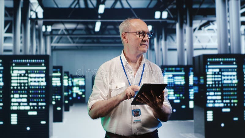 Old Professional Optimizes Data Center Stock Photo - Image of updates ...