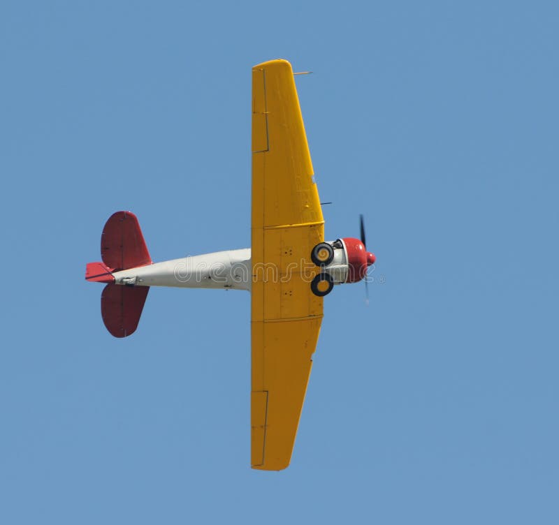 Small yellow airplane stock image. Image of aviation, overhead - 6593941