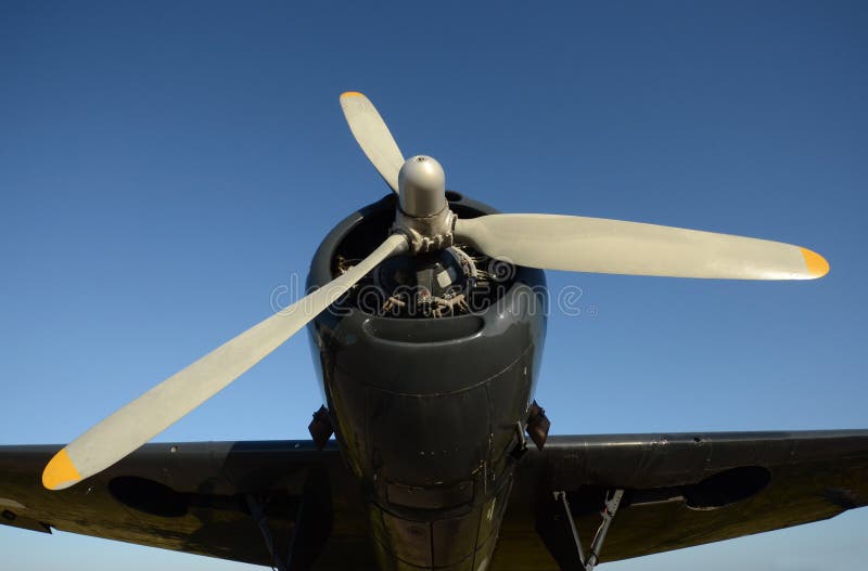 Old propeller airplane stock image. Image of front, second - 38847119