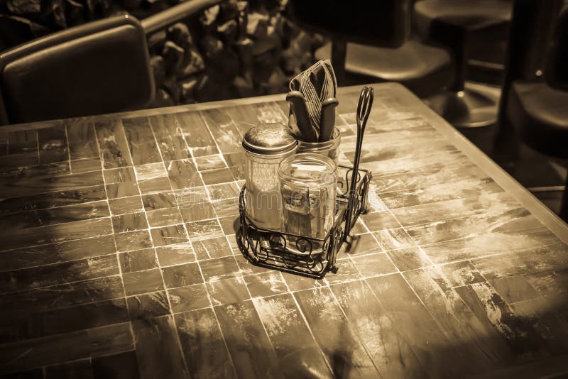 Old Pub stock photo. Image of glass, knives, sepia, salt - 58046468