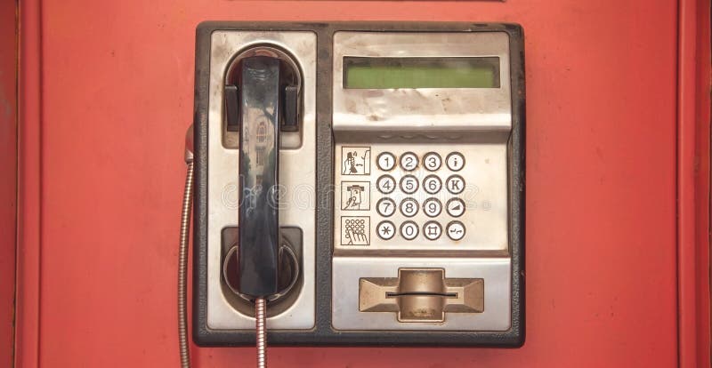 Old Public Phone on the City Street Stock Image - Image of ...