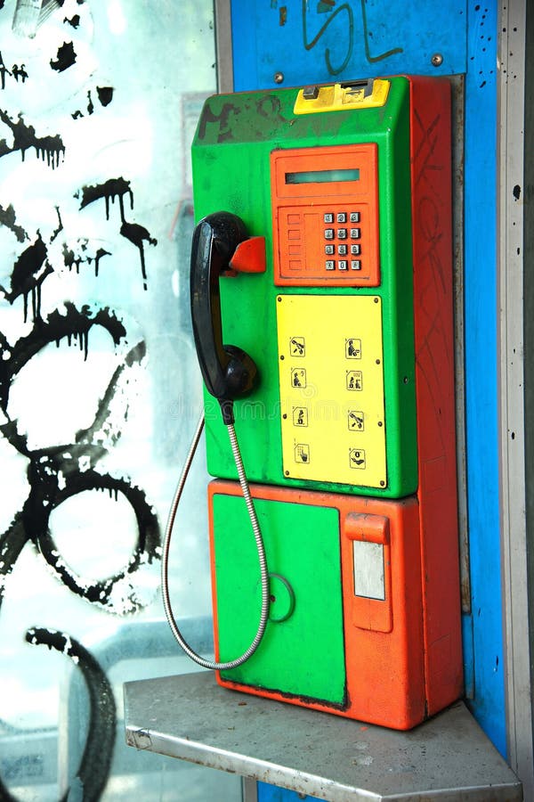 Old public phone stock image. Image of service, hotline - 51291743