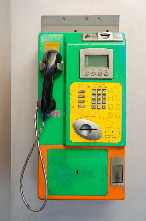 Old public phone stock photo. Image of sign, thai, grunge - 32195460