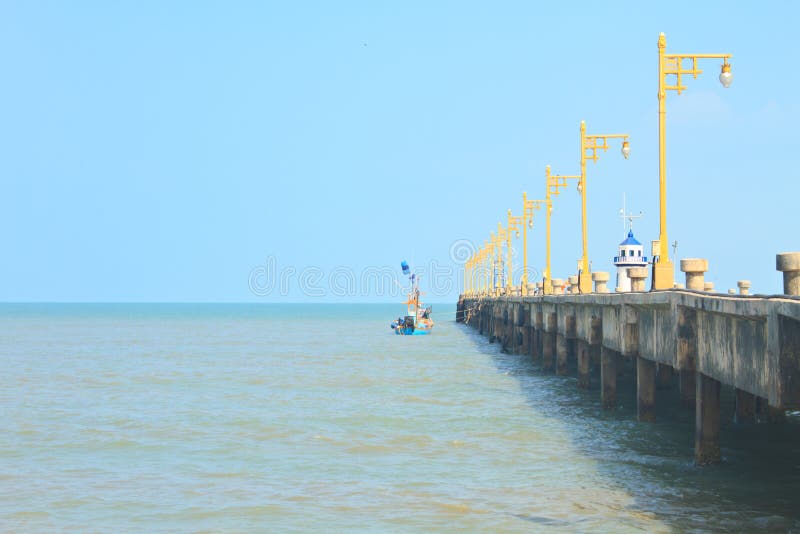 Old Public Pier and Light Pole Stock Image - Image of destroyed, pier ...
