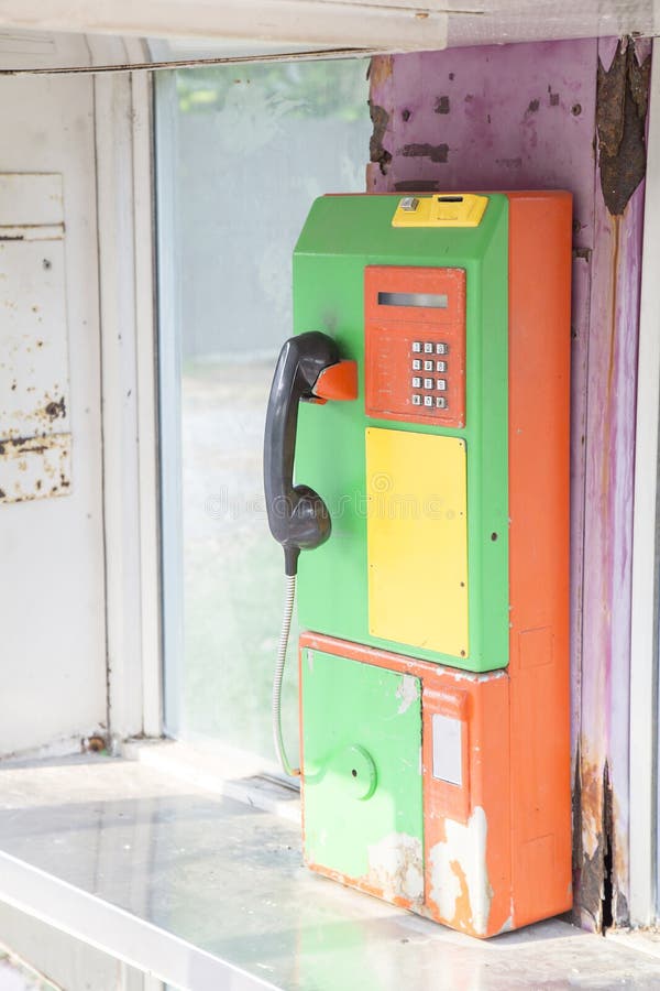 Old Public Telephone with Rust. Stock Image - Image of call, contact ...