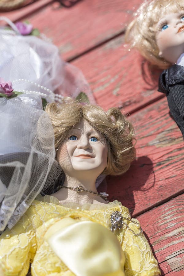 Old puppets stock photo. Image of face, blue, blond, used - 61642078