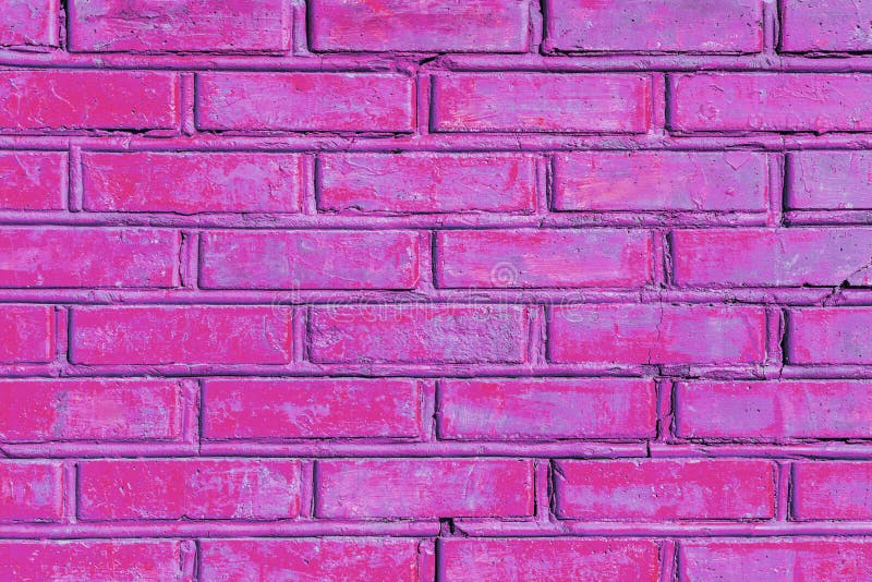 Old Purple Pink Violet Color Paint Brick Wall Texture Background Stock ...