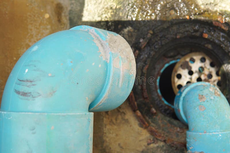 Old Pvc Pipe in Sewer System Stock Photo - Image of green, iron: 245548028