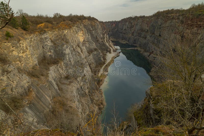 Old Quarry Velka Amerika in Spring Cloudy Hot Day Stock Photo - Image ...